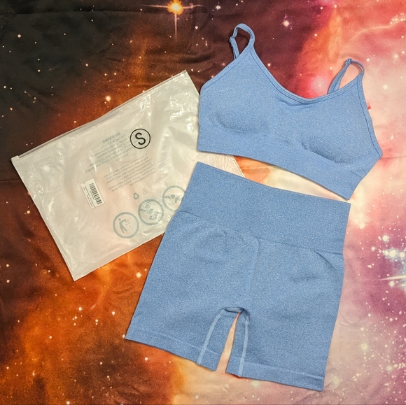 JNINTH | Shorts | Neon Baby Blue Bra Shorts Set Size Small | Poshmark